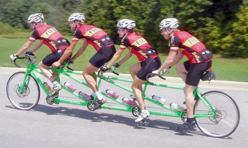 Alex Mead Bikeworks quad bicycle with S and S Couplings